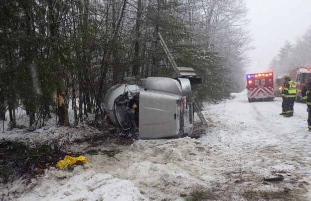 Standish road reopens after fuel truck rollover | Newsradio WGAN